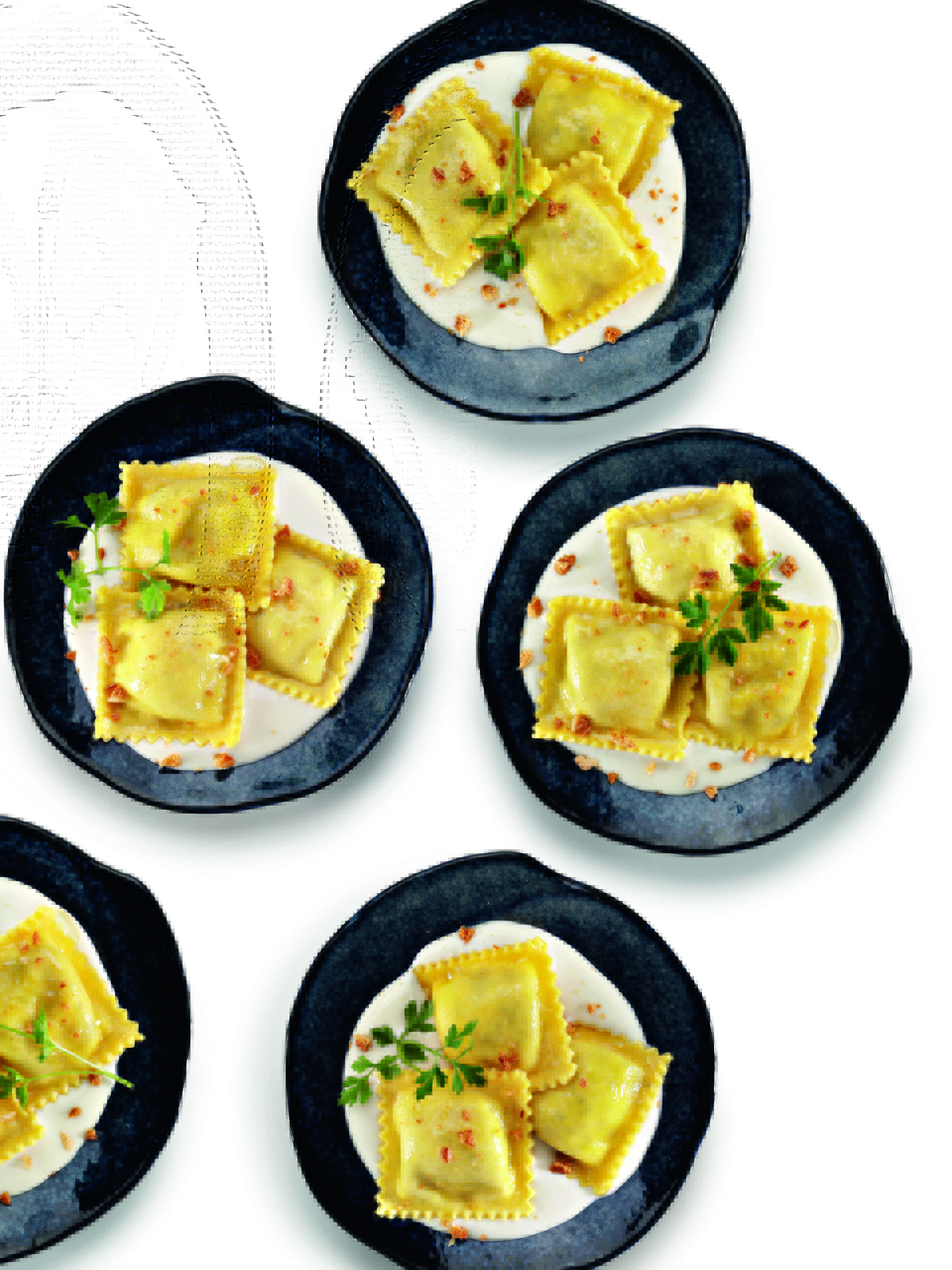 Tortelli toscani (with Cheese) with anchovy drizzle, bread ...